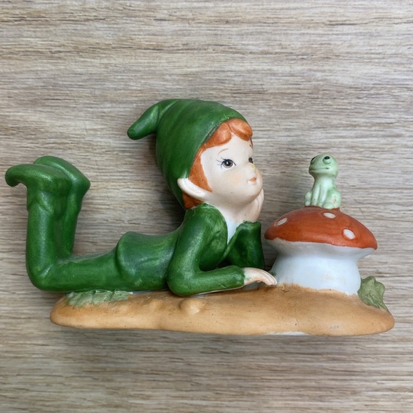 Lefton | Art | Vintage Lefton Elf And Frog Figurine | Poshmark